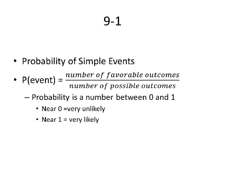 Unit 8 Probability Quiz Review Ch 9 Lessons