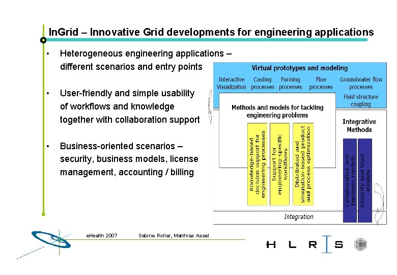 Similarities between Gridenabled Medical and Engineering Applications Sabine