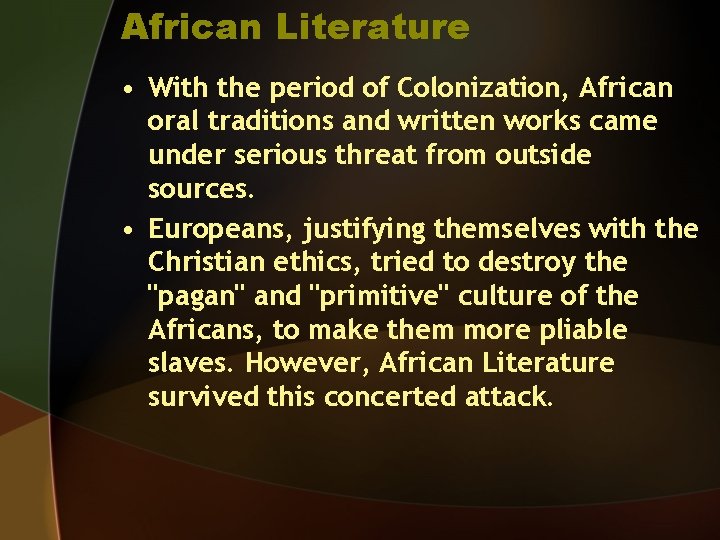 Things Fall Apart Introduction and Background to African