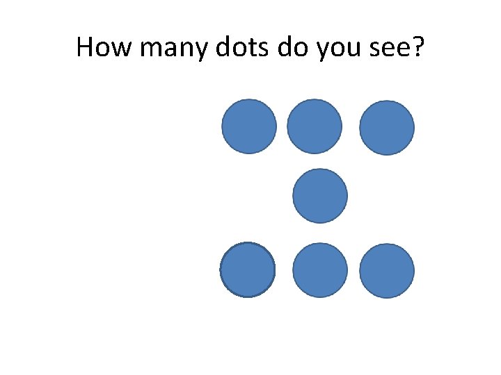 Kindergarten Number Fluency How many dots do you