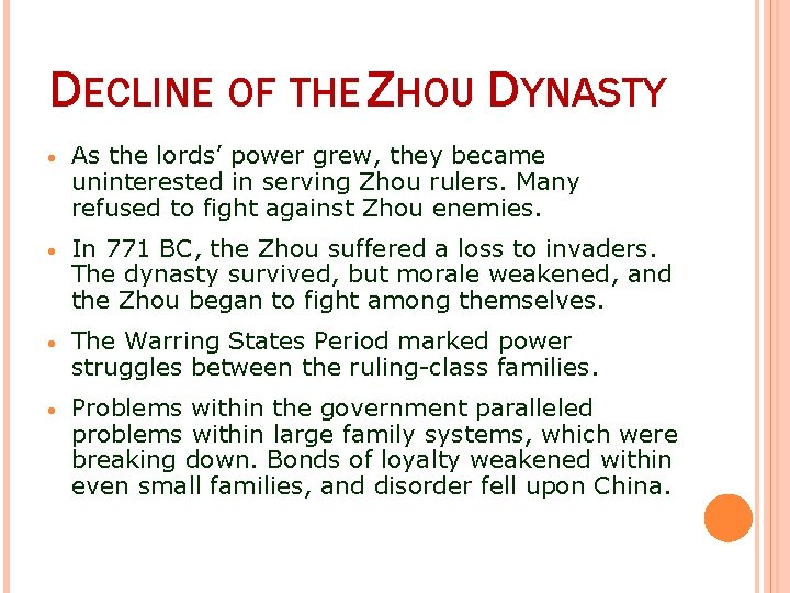 CHINA OVERVIEW A BRIEF HISTORY OF CHINESE DYNASTIES