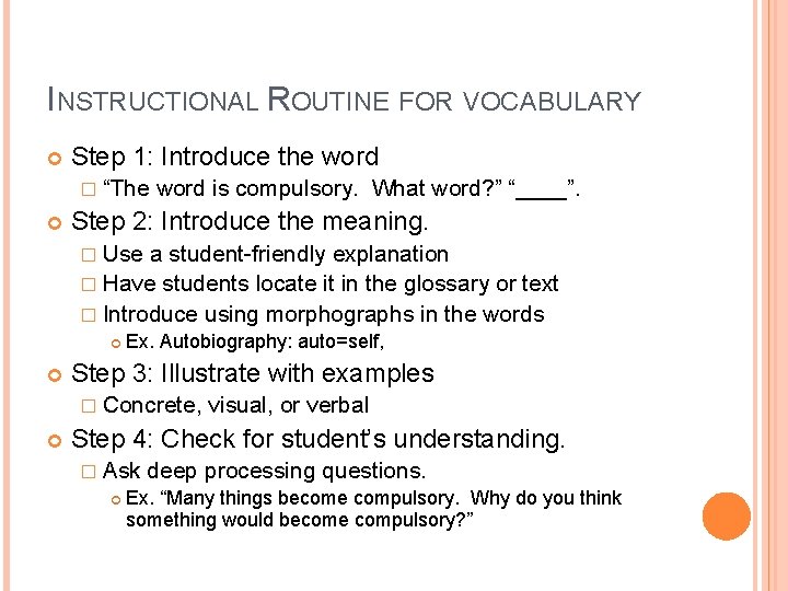 DYNAMIC VOCABULARY INSTRUCTION ANITA L ARCHER PHD SUMMARY