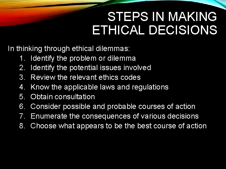 MAINTAINING HEALTHY ETHICAL BOUNDARIES Presented by Jim Messina