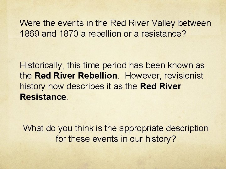 The Red River Settlement 50 years of instability