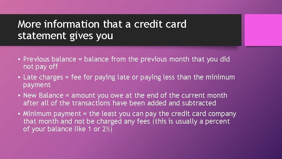 3 6 Credit Card Statements Advanced Financial Algebra