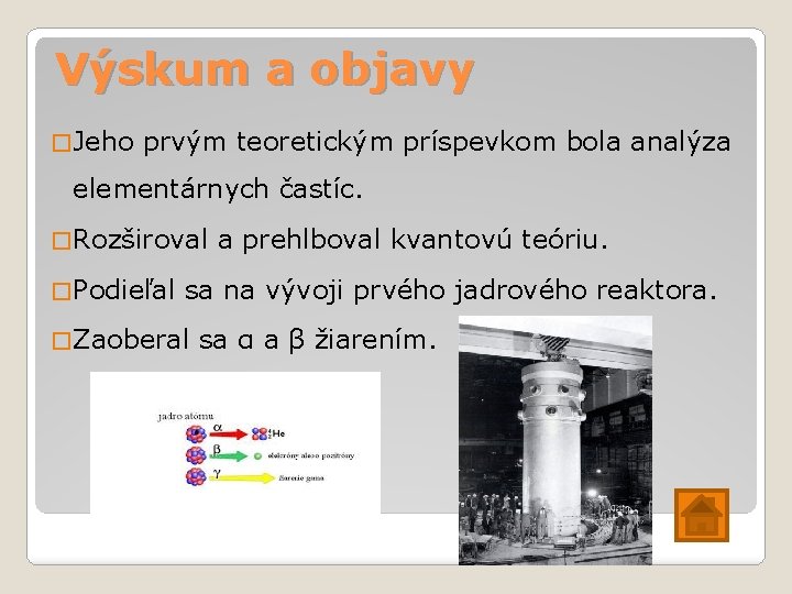 Enrico Fermi Lucia Holodakov III D Obsah ivotopis