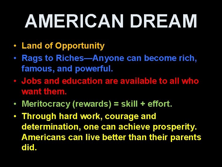 What is THE AMERICAN DREAM Powerpoint adapted by