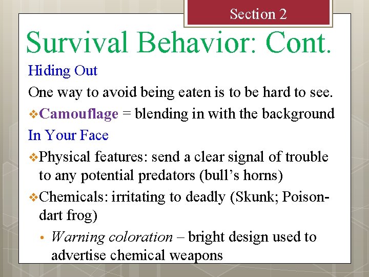 Animals Behavior Chapter 13 Section 1 The Animal