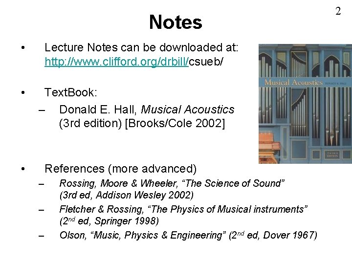 Physics 1200 Behind the Music Aka Musical Acoustics