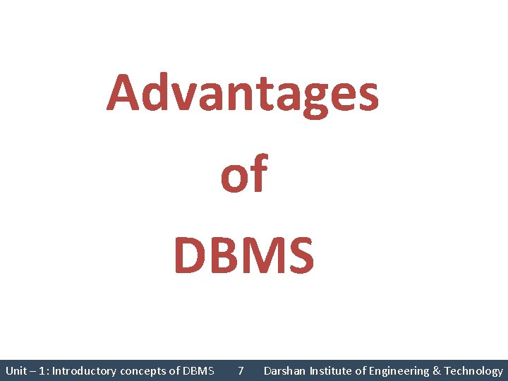 Unit 1 Introductory concepts of DBMS Prof Firoz