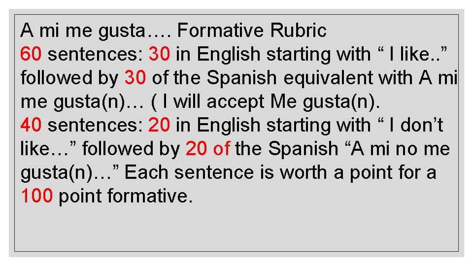 SPANISH 1 Week 21 2020 Student Objectives Students