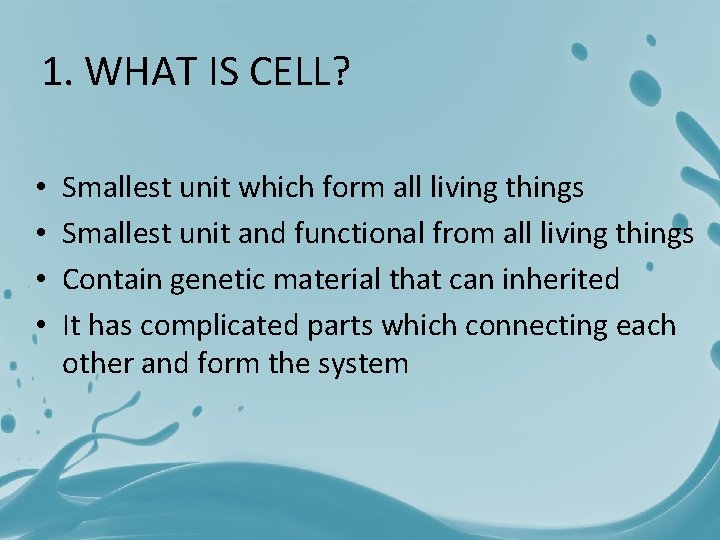 THE CELL Leonardus S Si TUJUAN PEMBELAJARAN Siswa