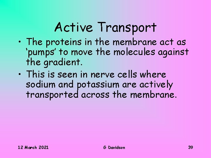 National 5 Biology Transport Across Cell Membranes Mr