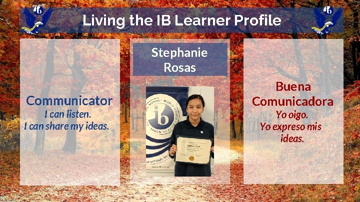Living the IB Learner Profile As IB Learners