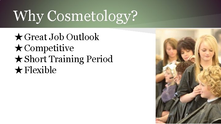 Career and Budgeting Project Female Student Career Cosmetology