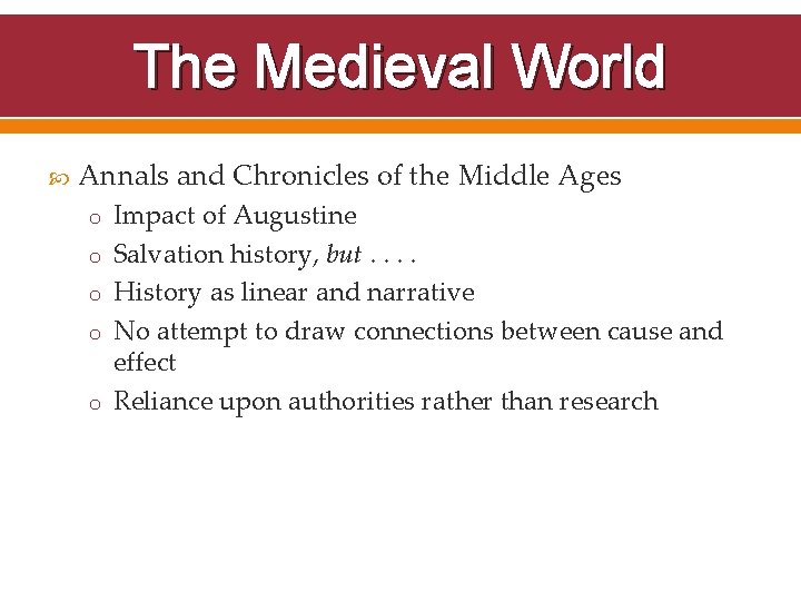 Christian Perspectives on History Dr Susan Mobley November