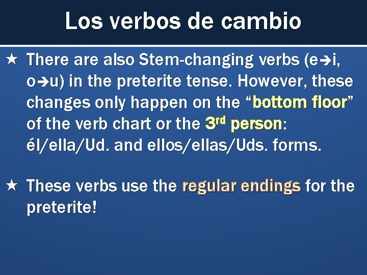 Unidad 3 Los verbos de cambio radical del
