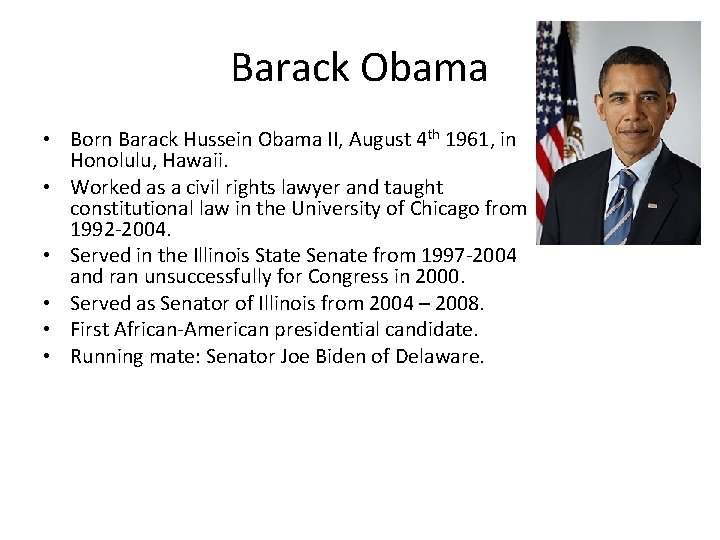 2008 Presidential Election John Mc Cain vs Barack