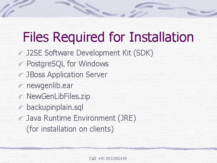 Practical Installation Process of New Gen Lib OSS