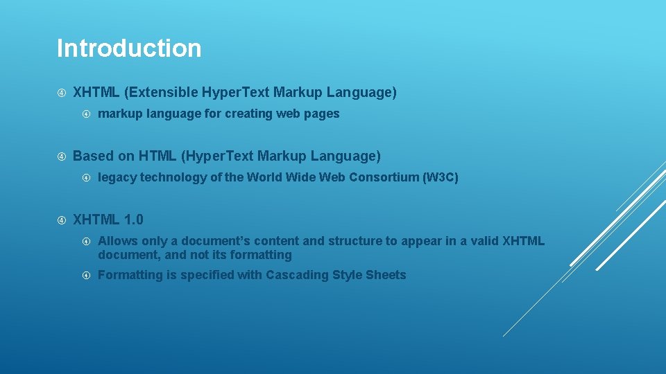 Introduction To Xhtml Objectives In This Chapter You