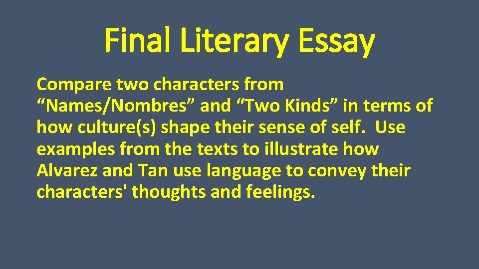 Two Kinds What do you know about the