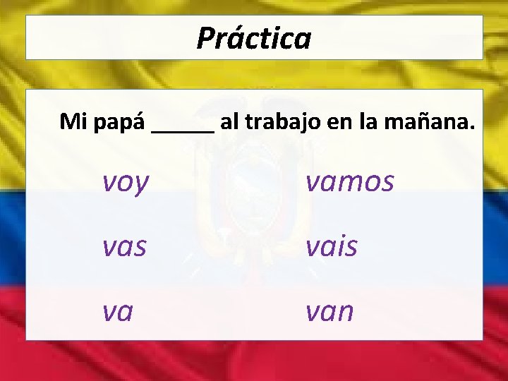 Clase de Espaol el verbo ir ApuntesLos Verbos