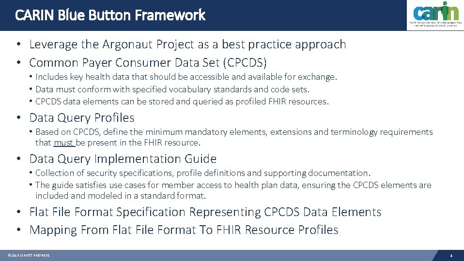 CARIN Blue Button Framework and Common Payer Consumer