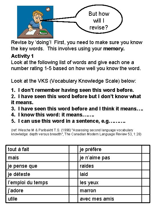 Year 7 French Summer Term revision booklet Name