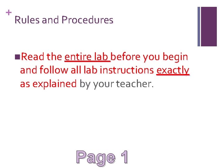 Lab and Activity Safe Do Now Why do