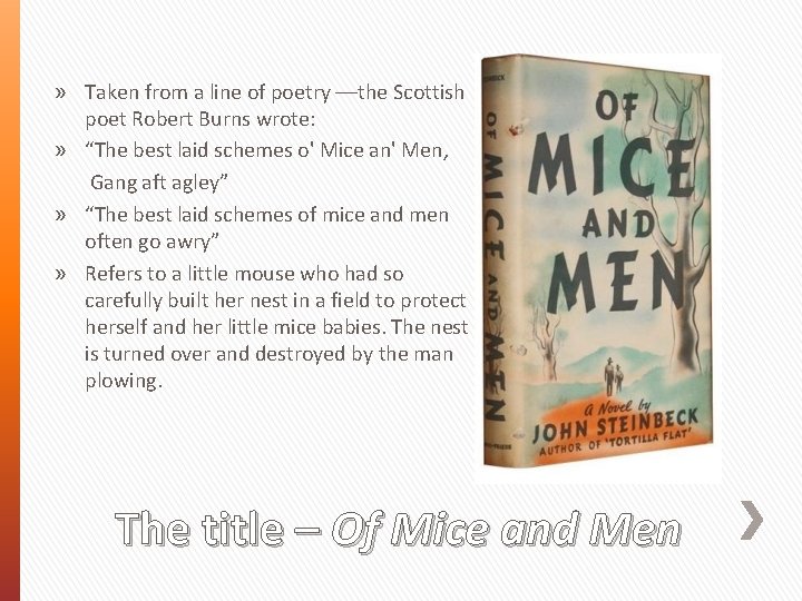 Author Information Historical Background Of Mice and Men