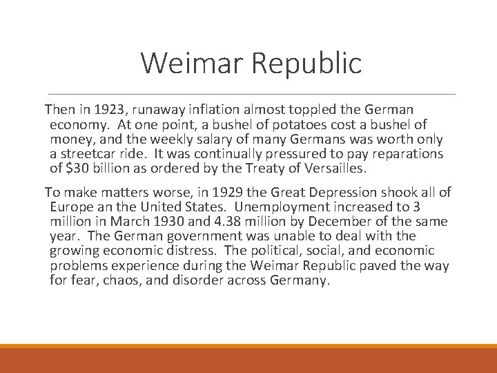 Rise of Hitler in Germany Weimar Republic In