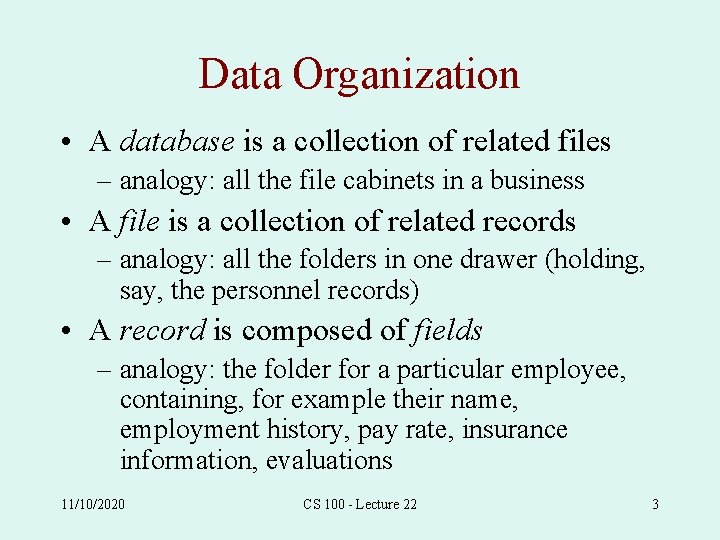 Lecture 22 Databases Numeric Symbolic Computing Sg 11