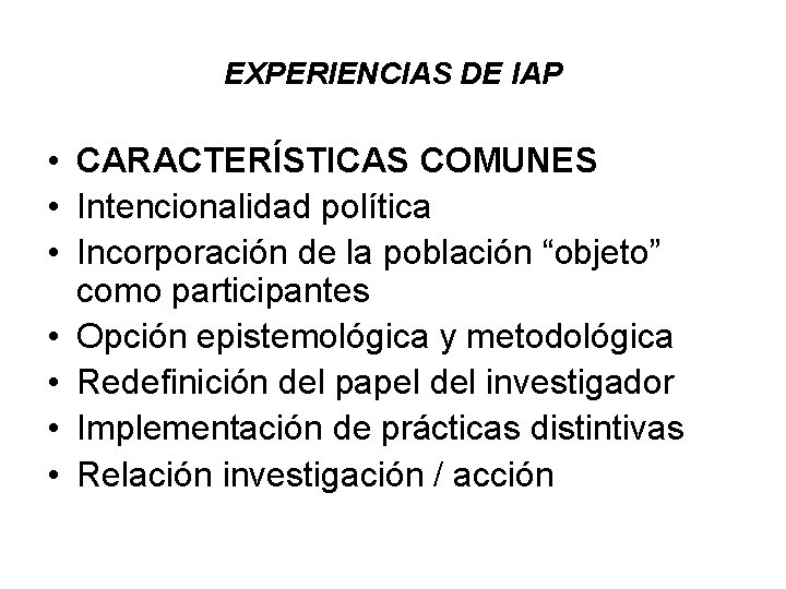 CONCEPTOS SOBRE INVESTIGACION ACCION PARTICIPATIVA Mara Teresa Sirvent