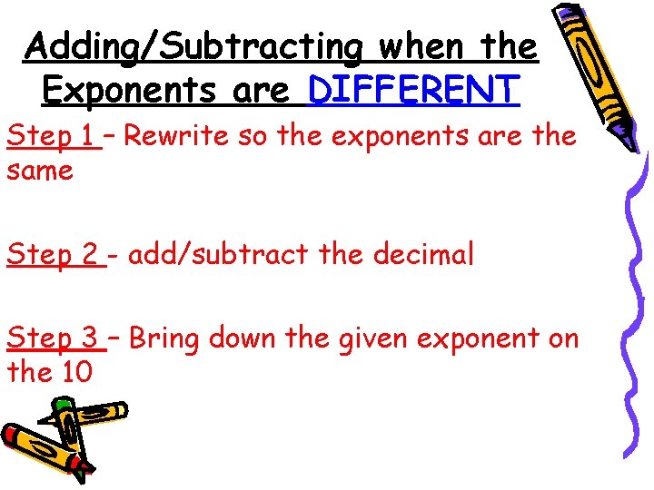 Adding and Subtracting Numbers in Scientific Notation Created