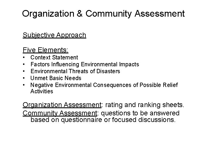Rapid Environmental Impact Assessment In Disasters REA Benfield