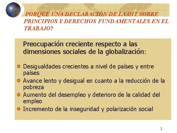 La Declaracion De La Oit Sobre Principios Y