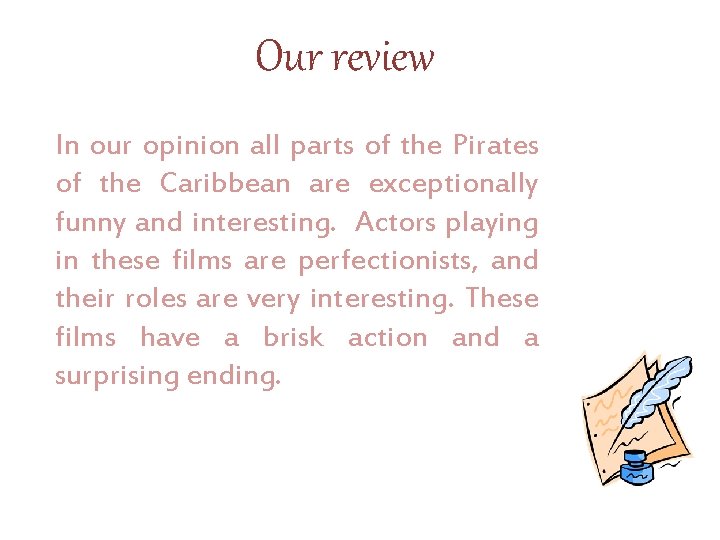 Pirates of the caribbean Parts of the film