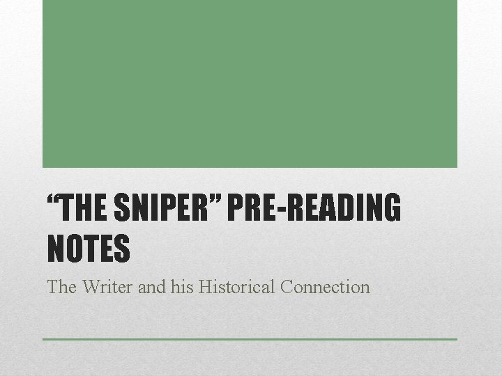 The Sniper By Liam OFlaherty THE SNIPER PREREADING