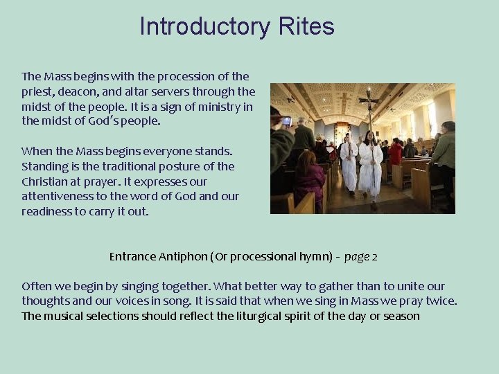 The Mass Celebration of the Holy Eucharist RCIA