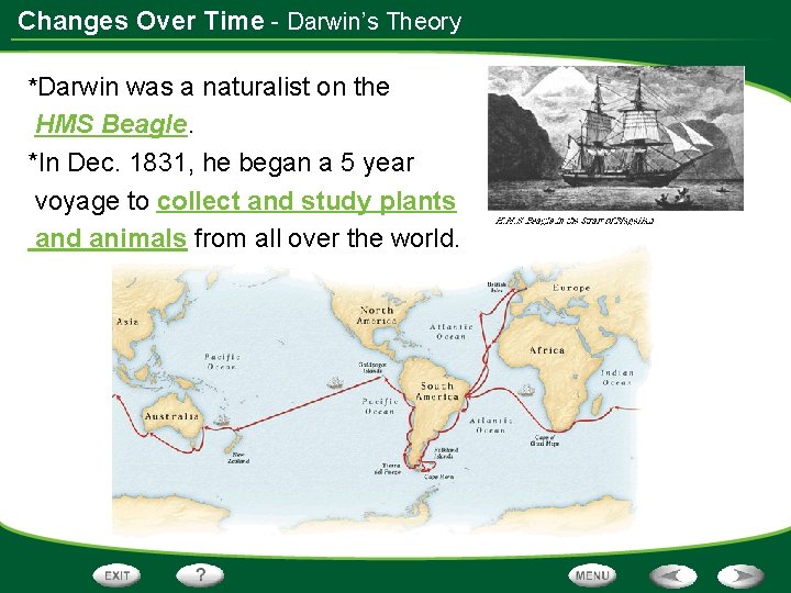 Changes Over Time Table of Contents Darwins Theory
