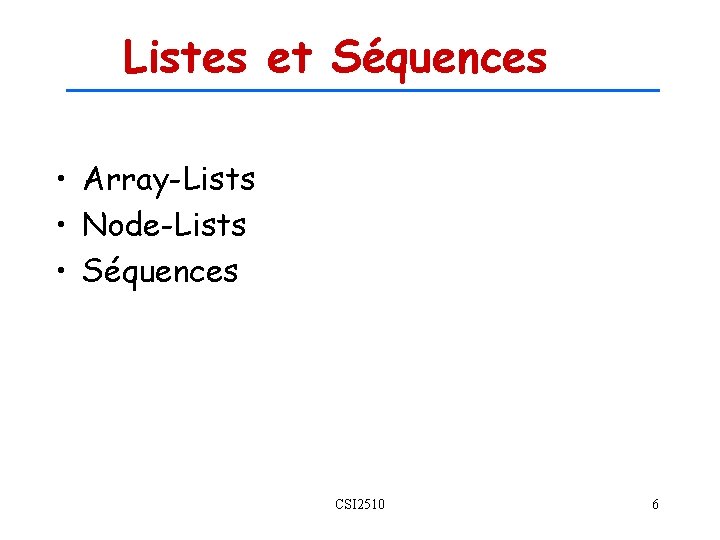 Les structures de donnes de base structures de