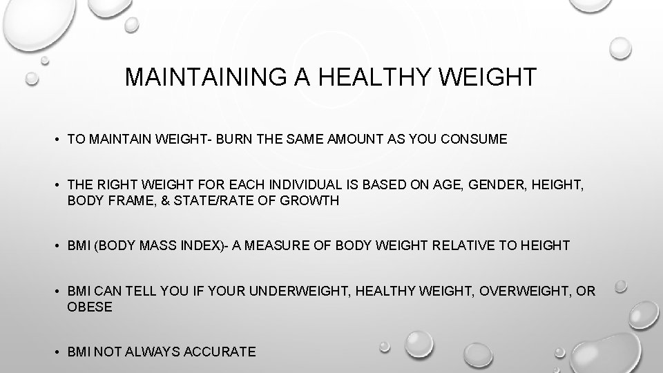 CHAPTER 11 MANAGING WEIGHT EATING BEHAVIORS FRESHMAN HEALTH