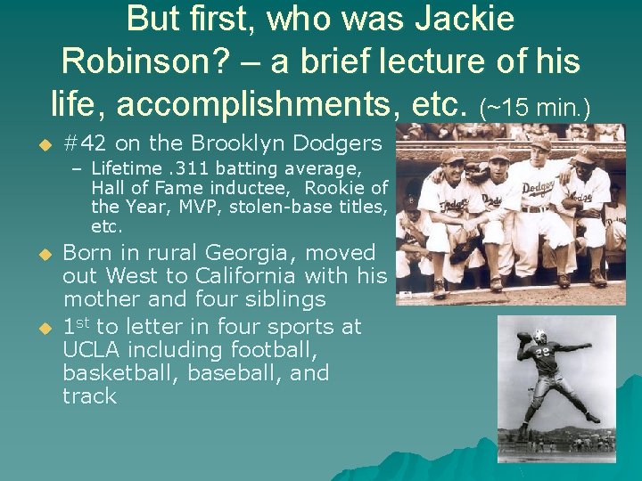 Jackie Robinson Civil Rights Leader A lesson plan
