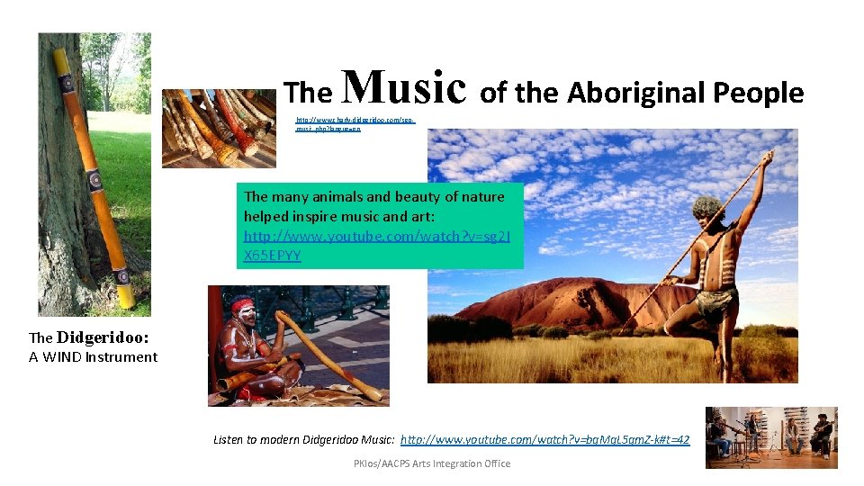 Aboriginal Art and Music from AUSTRALIA PKlosAACPS Arts