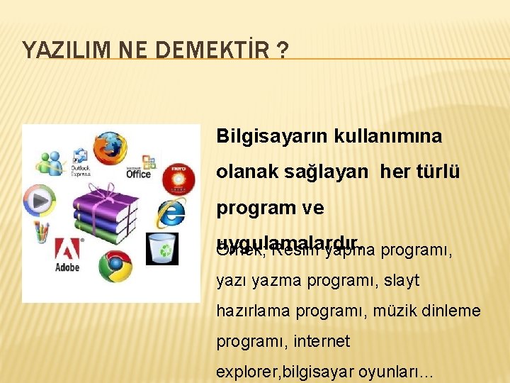 DONANIM ve YAZILIM BLGSAYAR NEDR Kullancdan ald komutlar