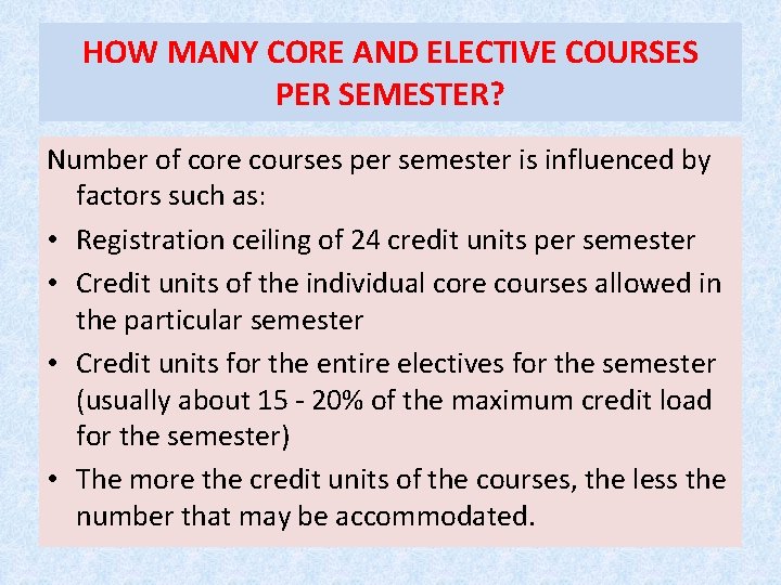 THE COURSE CREDIT SYSTEM AND THE ABOLITION OF