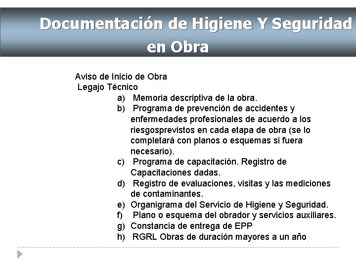 Normativa laboral y de Higiene y Seguridad en