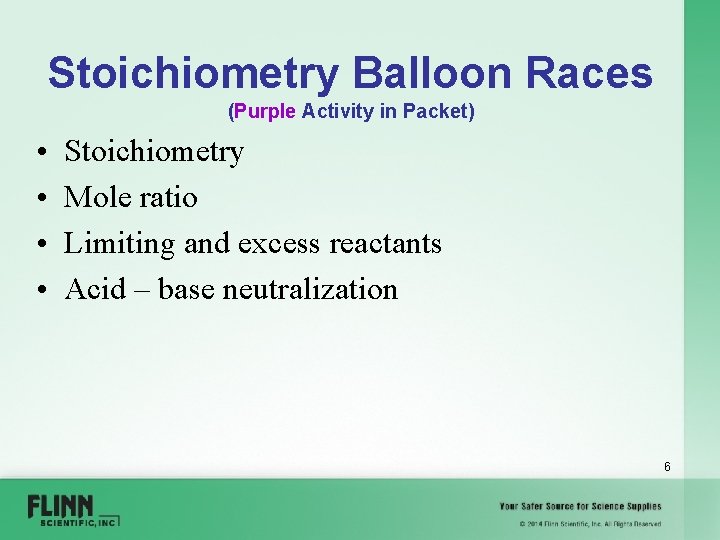 Welcome Flinn Scientific Exploring Chemistry Workshop Presented by