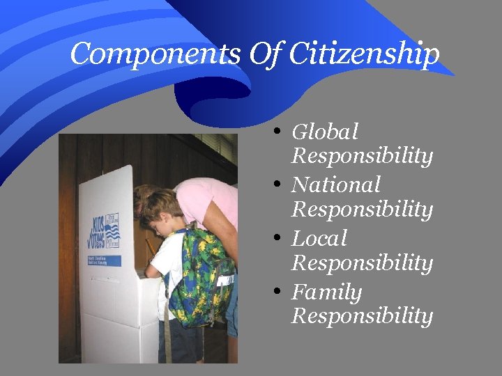 Citizenship Education Understanding civic duties and responsibilities are