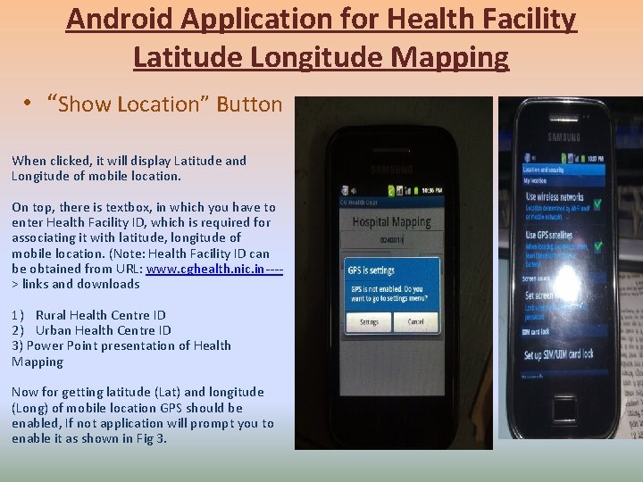 Mobile Based Android Application for Health Facility Latitude